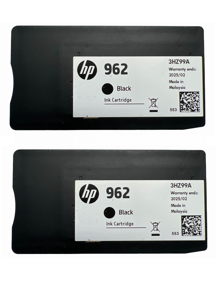 New Genuine HP 962 Black Ink Cartridge OfficeJet Pro 9010, 9015 Exp 02/ ...