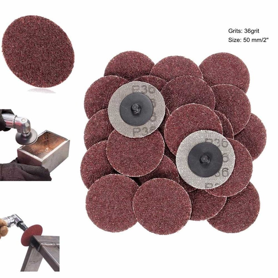 50Pcs 2" 50mm Roloc Type R Roll Lock Quick Change Discs Die Grinder ...