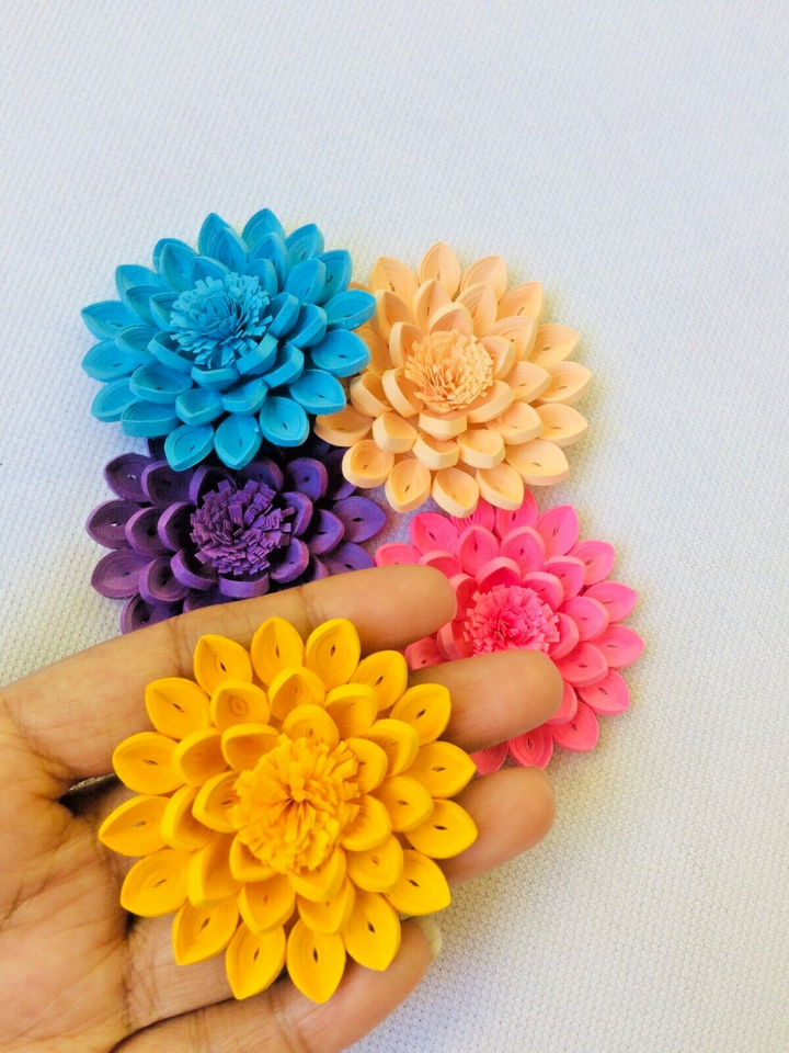 Paper Quilling beautiful handmade flowers multicolour 10 lot | eBay