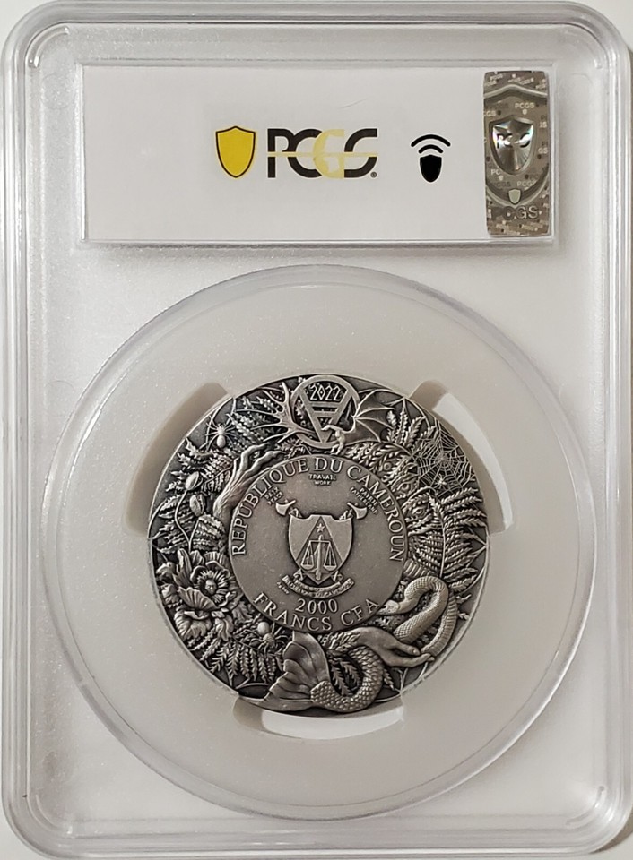2022 3 Oz Silver Cameroon Slavic Bestiary DEMOWIK PCGS MS70 Antique ...