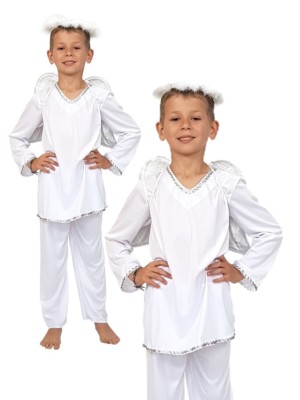 Angel Gabriel Trouser Suit Boys Girls Christmas Nativity Fancy Dress ...