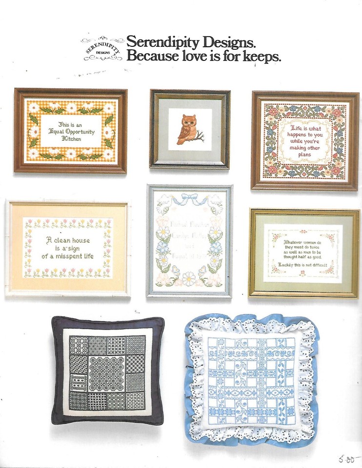 Vintage 1982 Serendipity Designs REFLECTIONS 9 Cross Stitch Chart ...