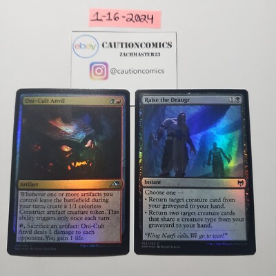 Oni-Cult Anvil (230/604) NM Foil Neon Dynasty + Raise The Draugr Foil ...