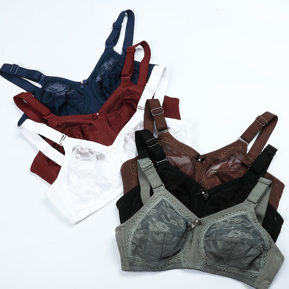 Plus Size Bra Brassier Non wired Lace Full Cup Minimiser Firm Hold ...