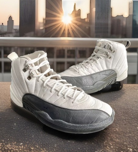 (VTG) AIR JORDAN 12 XII RETRO 2003’ WHITE/FLINT-GREY/SILVER MENS SIZE ...