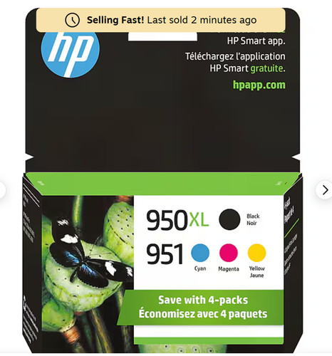 New 4PK 950XL 951 Ink Cartridge for HP Pro 8640 8660 8630 8615 plus 1 ...