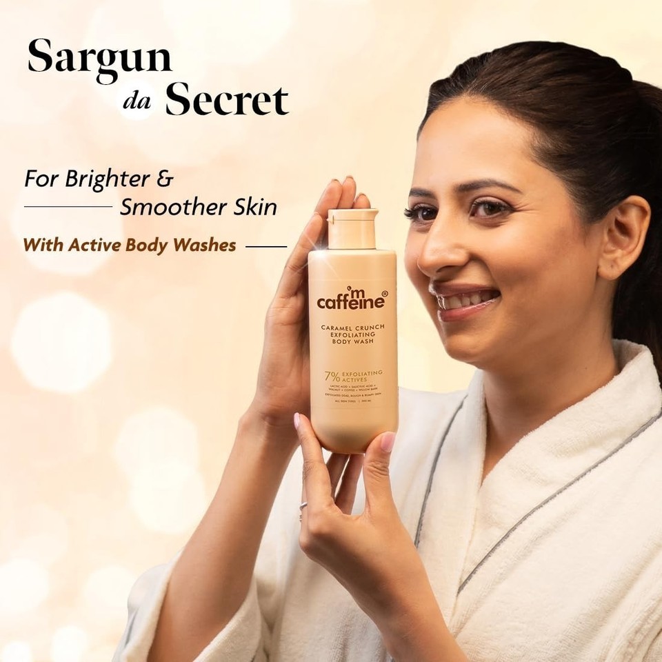 mCaffeine Exfoliating Body Wash for Dry Skin – Sweet Caramel Shower Gel ...