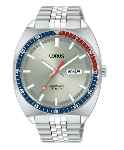 Lorus Mens Automatic Day Date Grey Dial Stainless Steel Bracelet Watch ...