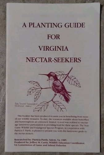 A Planting Guide For Virginia Nectar Seekers Paperback, 1985 | eBay
