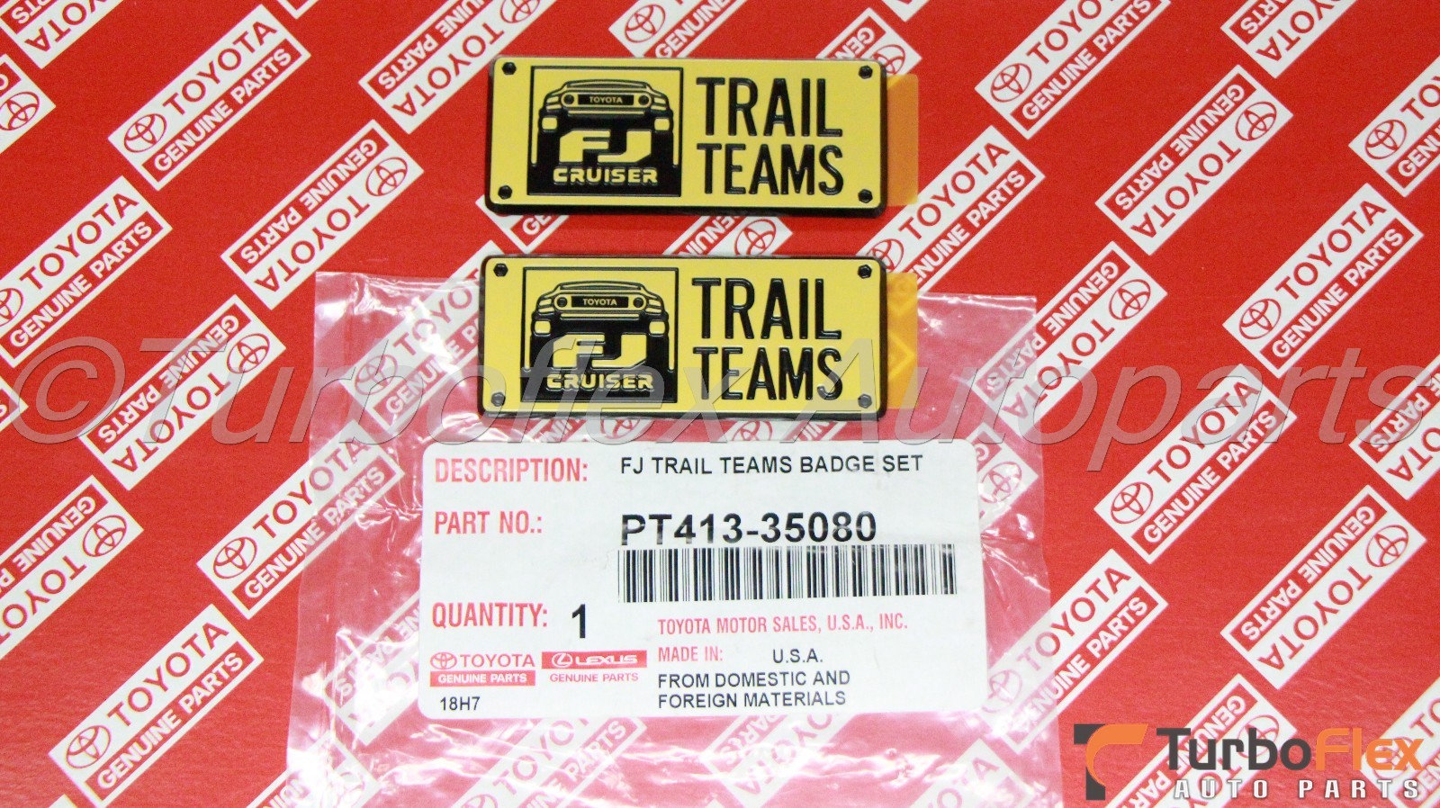 Toyota FJ Cruiser Trail Teams Emblem Set of 2 Genuine PT413-35080 | eBay