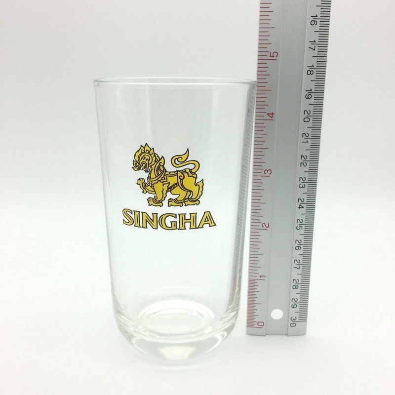 SINGHA Lion Beer Glasses Original Clear Vintage Glass Collectible Rare ...