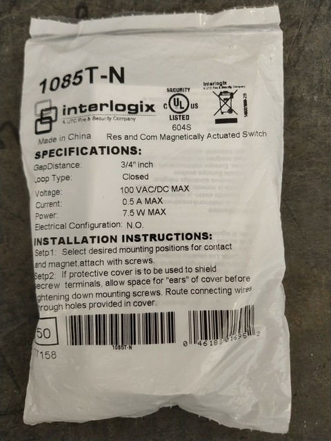 Interlogix 1085t-n Surface Screw Mount Terminal Contact Magnet Switch ...