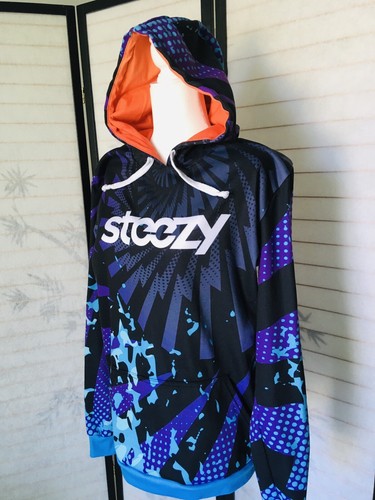 STEEZY Hoodie Graphics Pullover Mens L Vibrant Colors Silky Snow Moto ...