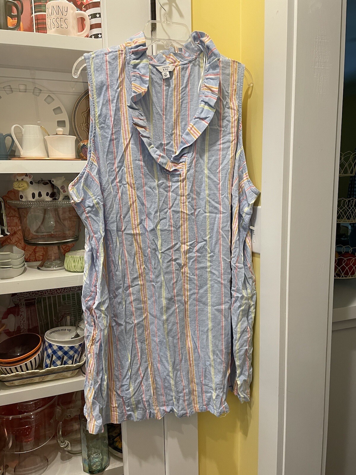 Crown & Ivy Plus Size Striped Shirt/Dress 4X - Gem