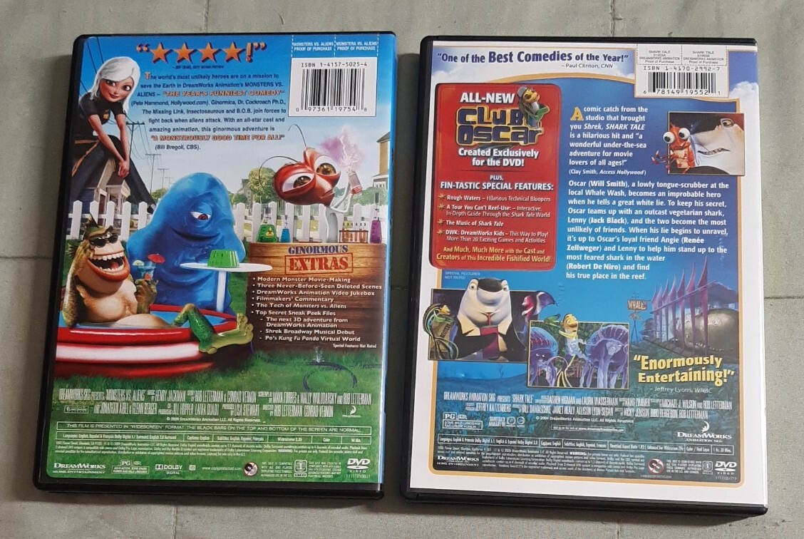 Lot of 9 kids children's animated DVD Rango Kubo Shark Tale Despicable ...