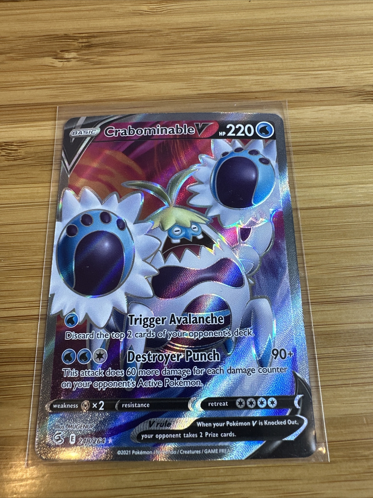 Pokémon TCG Crabominable V Fusion Strike 248/264 Holo Full Art | eBay