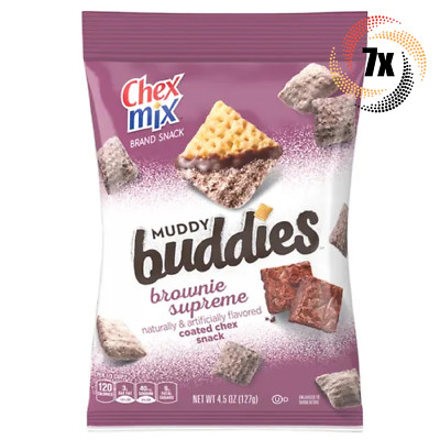 Full Box 7x Bags Chex Mix Muddy Buddies Brownie Supreme Coated Snack ...
