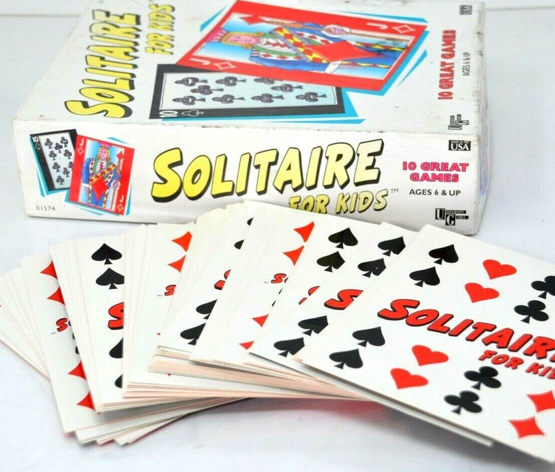SOLITAIRE FOR KIDS by University Games Ages 6+ 10 Great Games #01574 ...
