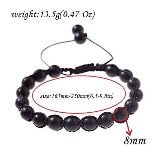 8 MM Natural Healing Stone Beads Braided Waven Men's Bracelet Handmade ...