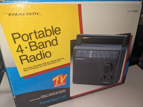 Realistic PortaVision-40 Tandy Radioshack 4-Band Radio Receiver Box ...