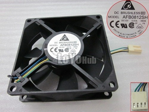 Delta Electronics AFB0812SH Server Square Fan DC 12V 0.51A 80x80x25mm 4 ...