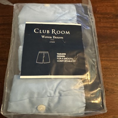 Club Room Mens 4 Pack Woven Cotton Boxers Boxer Shorts Underwear Size ...