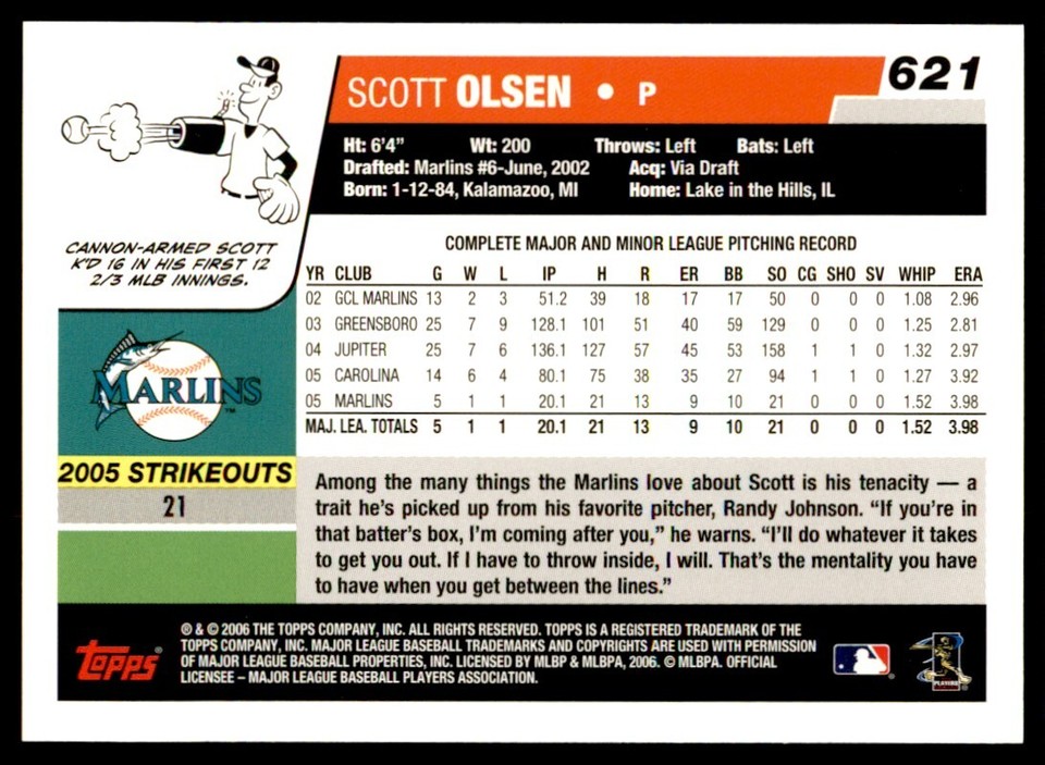 2006 Topps #621 Scott Olsen | eBay