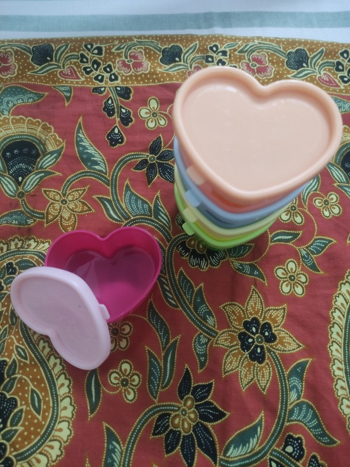 5 Pcs Tupperware Tupper Mini Midgets Container Heart shape Set Random ...