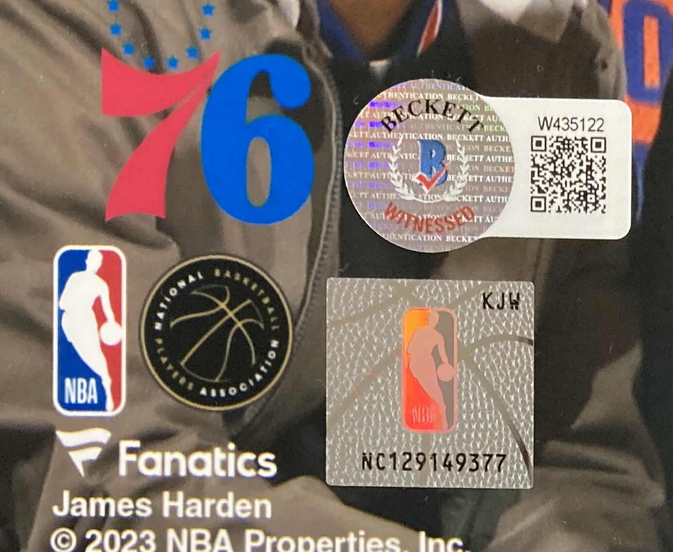 James Durci Signé 16x20 Philadelphia 76ers Blanc Jersey Photo Bas ITP ...