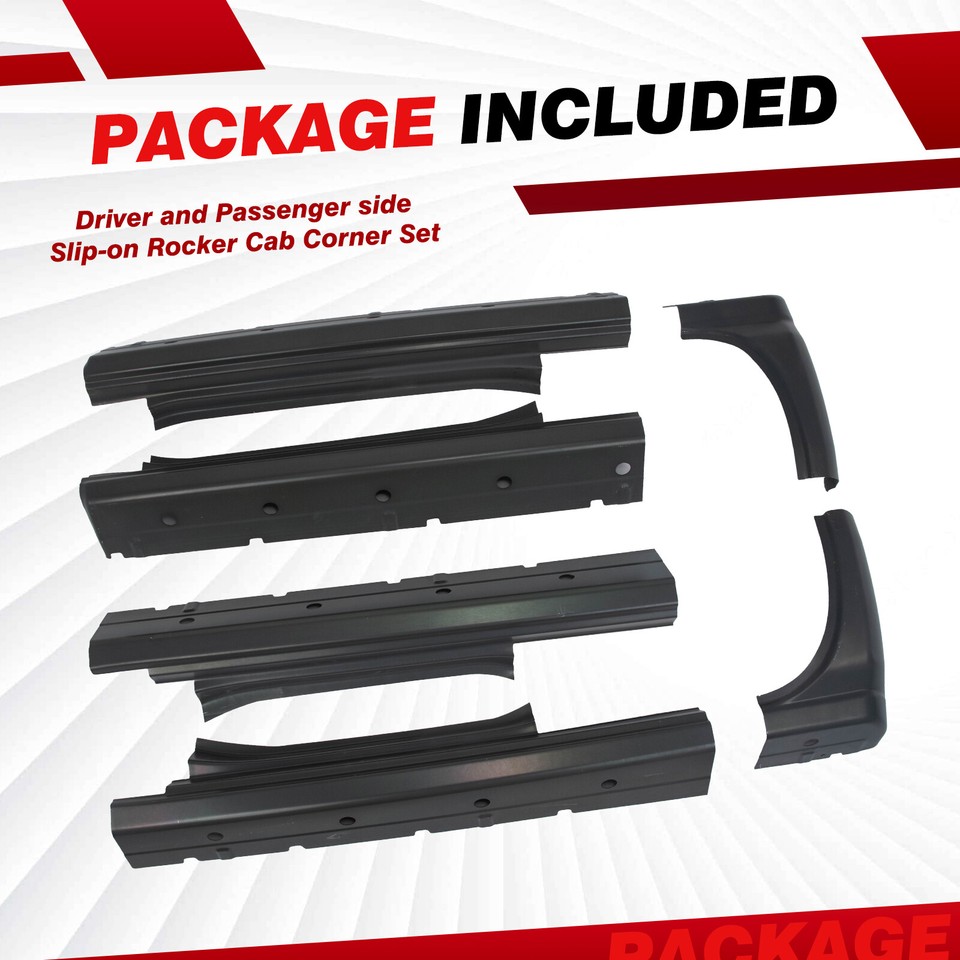 Pair of Slip-on Rocker Panel Cab Corners for 2014-2018 Chevy Gmc Crew ...