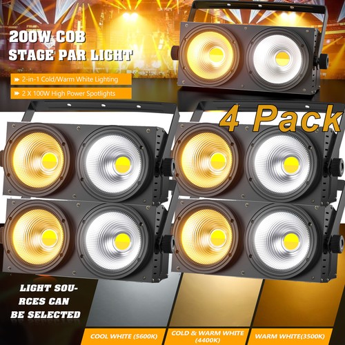 4PCS 200W COB LED Two Eyes Par Light DMX Stage DJ Audience Blinder Lighting Fill | eBay