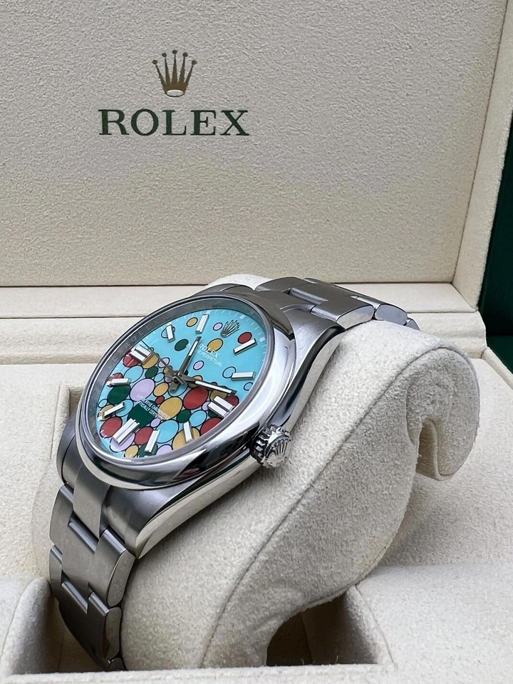 Rolex Oyster Perpetual 116000 36mm Custom Celebration Balloon Dial Box ...