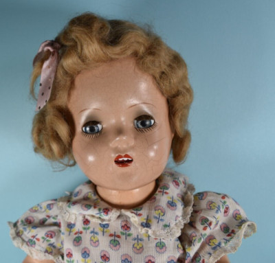 Darling Composition Doll Mohair Wig Darling Cotton Dress 15" Marked X ...