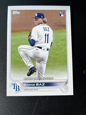 SHANE BAZ 2022 Update Baseball Rookie Debut Card RC #US240 Tampa Bay ...