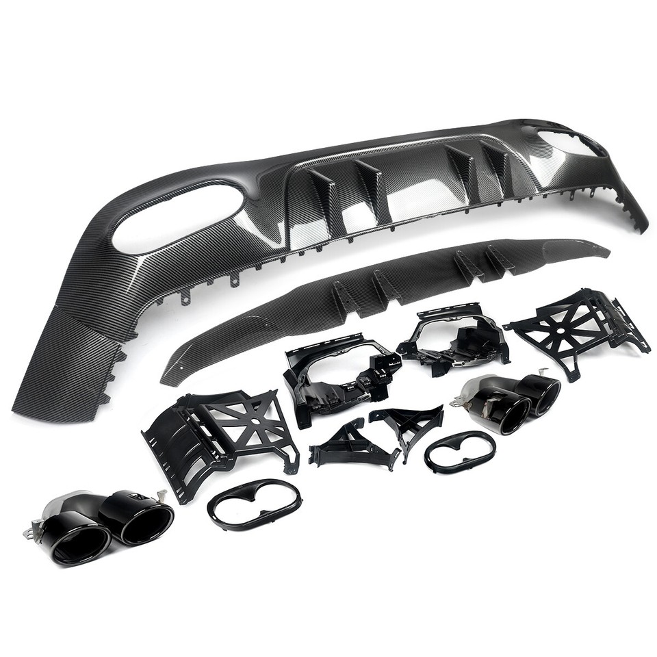 For Mercedes Benz A-Class W177 Rear Bumper Diffuser A45 Style Carbon ...