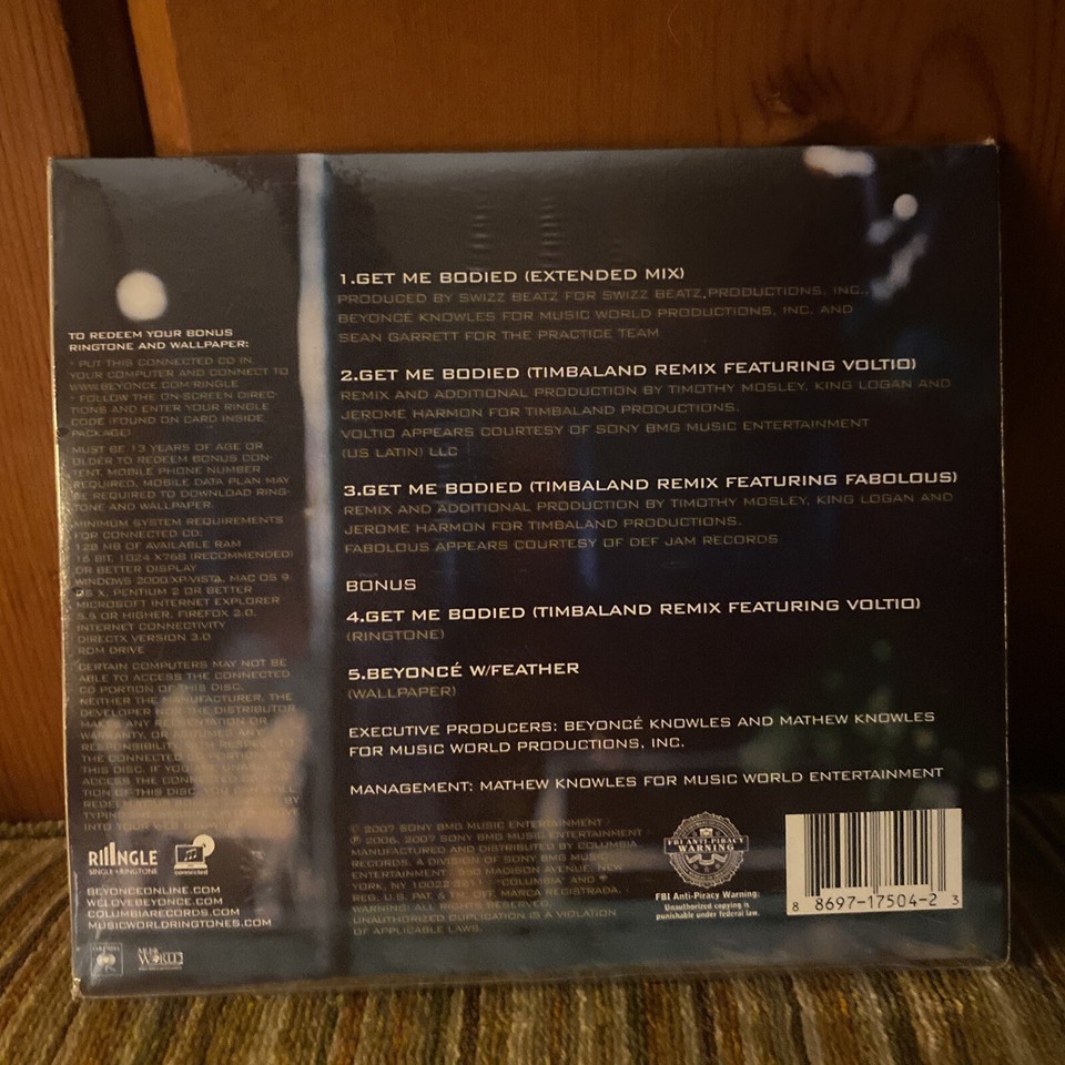 BEYONCE Get Me Bodied, Rare Remixes, RINGLE Enhanced CD Single, New ...