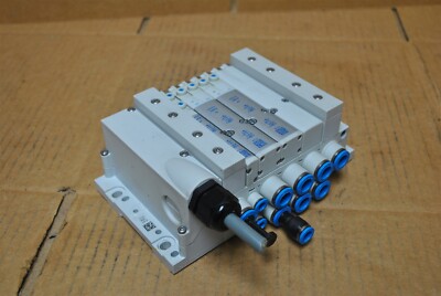 Festo Manifold Block Assembly w/ (3) Solenoid Valves Part No. 556838 ...