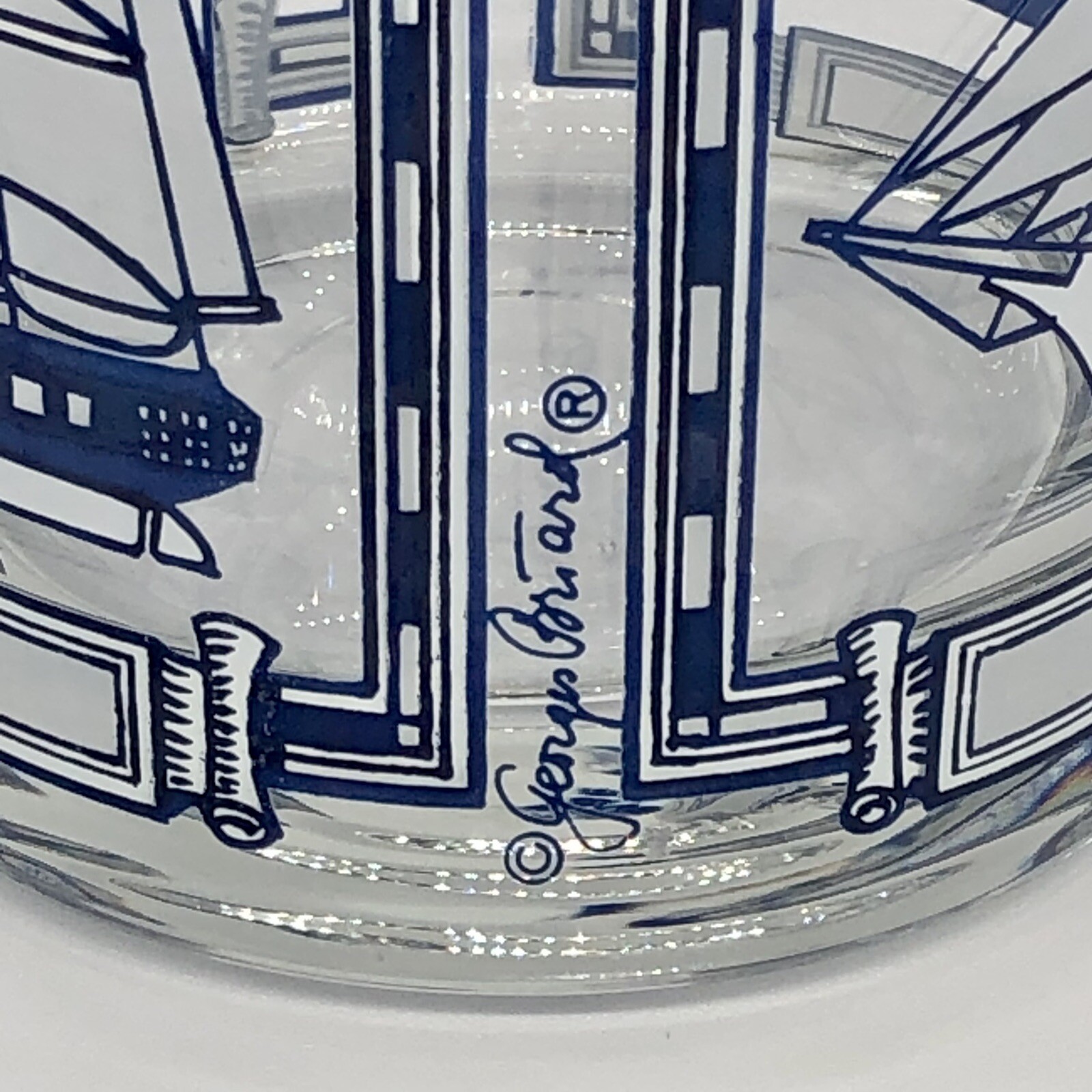 6 Georges Briard Nautical Ships Rocks Glasses - USS Constitution & US ...