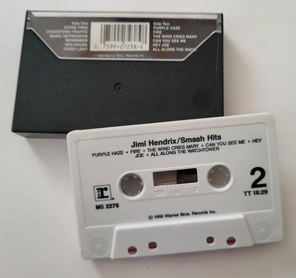 VTG CASSETTE TAPE OF 1969 JIMI HENDRIX SMASH HITS WATCHTOWER PURPLE ...