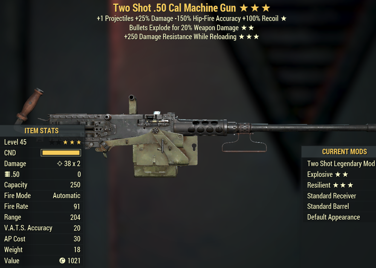 PC TWO SHOT .50 CAL MACHINE GUN EXPLOSIVE RELOAD RESISTANCE | eBay