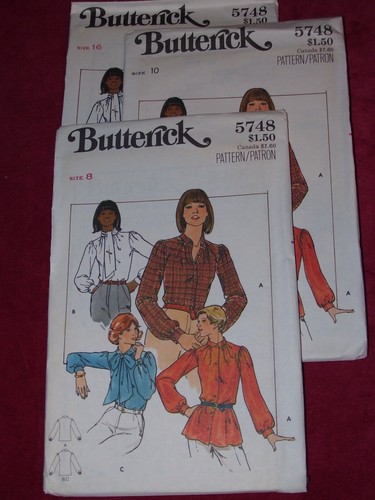 🌸1979 UNCIRCULATED BUTTERICK #5748-LADIES DAY or EVENING BLOUSE PATTERN ...