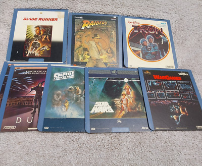 8 Vintage CED Videodisc Lot Star Wars, Empire, Dune, Tron, Raiders ...