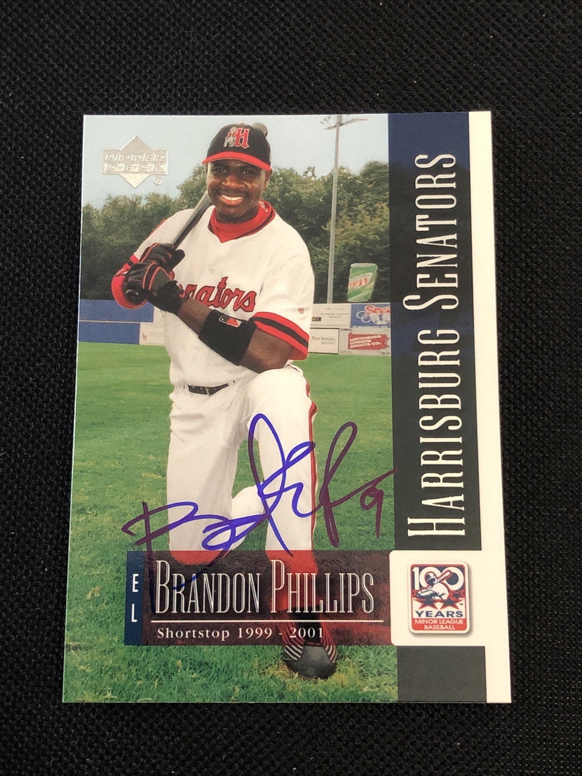 BRANDON PHILLIPS 2001 UPPER DECK MINORS ROOKIE SIGNED AUTOGRAPHED CARD ...