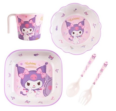 Kuromi Purple Dinnerware Flatware Meal Set – Plate Bowl Cup Fork Spoon ...
