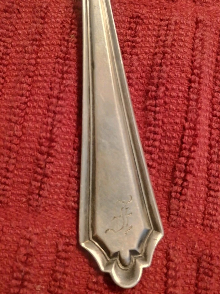 Alvin Sterling Silver 7" Cold Meat serving Fork Vintage Monogramed 42 ...