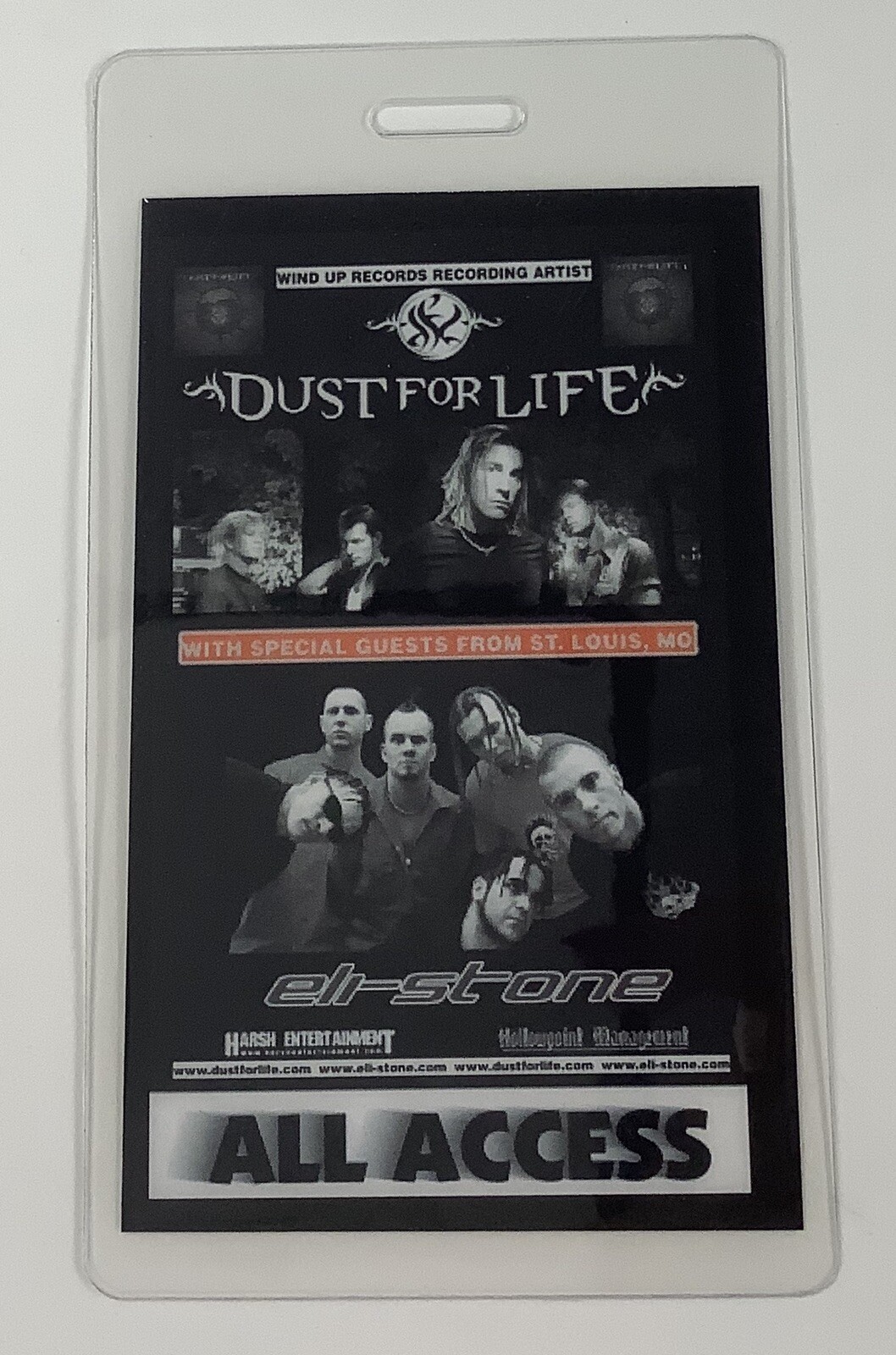 Dust for Life Musik Tour Backstage Pass All Access VIP Konzert Laminat ...