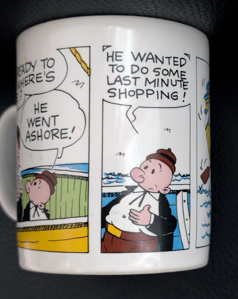 Popeye, Wimpy & Castor Oyl Ceramic KFS Comic Strip Coffee Cup Vintage ...