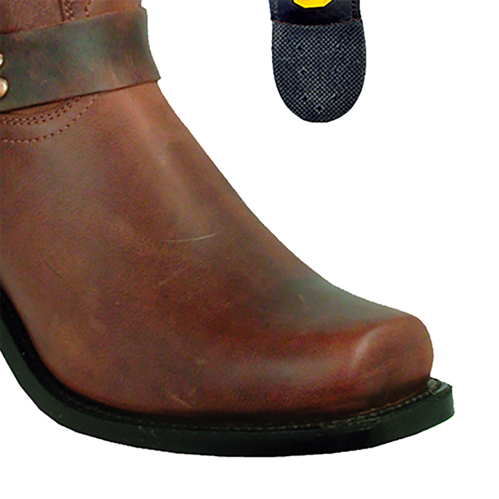 2131 Boots Boulet bout carré large marron Western Biker's made in CANADA | eBay Australia