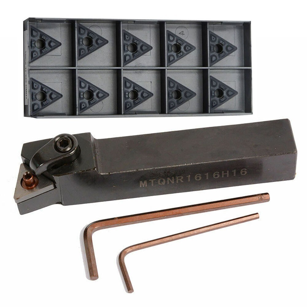 MTQNR1616H16 16mm CNC Turning Tool Holder +10Pcs TNMG160408-TF Turning ...