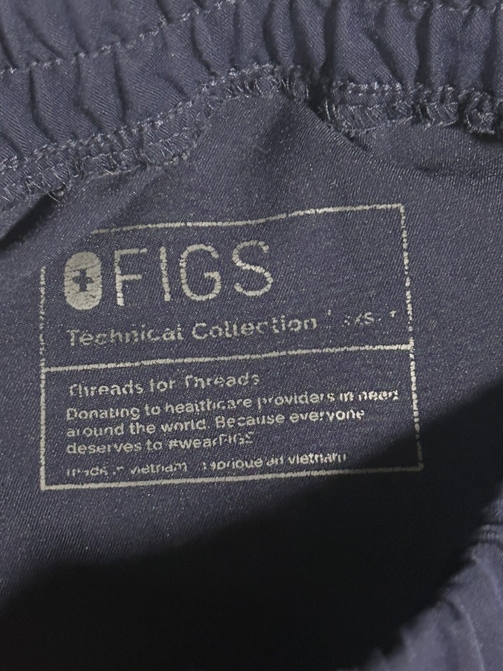 Figs Size XXS Tall Navy Blue High Waisted Joggers Scrub Pants | eBay